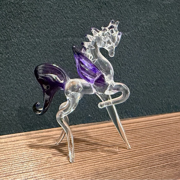 Source Unknown | Art | Vintage Handblown Glass Pegasus Figurine With ...